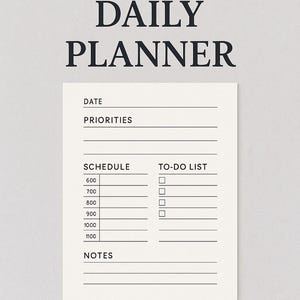Daily Planner Printable PDF | Time Block Schedule & To-do List ...