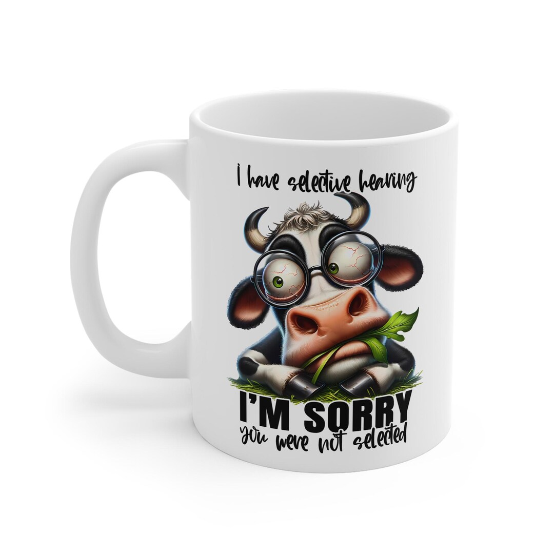 Funny Cow Mug, Cartoon Cow Coffee Cup, Farm Animal Humor Gift, Sassy ...