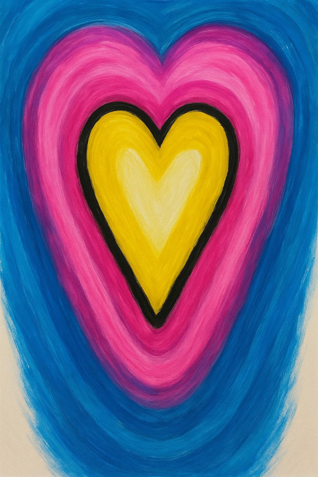 ABSTRACT ART. Radiant Heart Abstract Canvas Art – Colorful Modern Wall ...