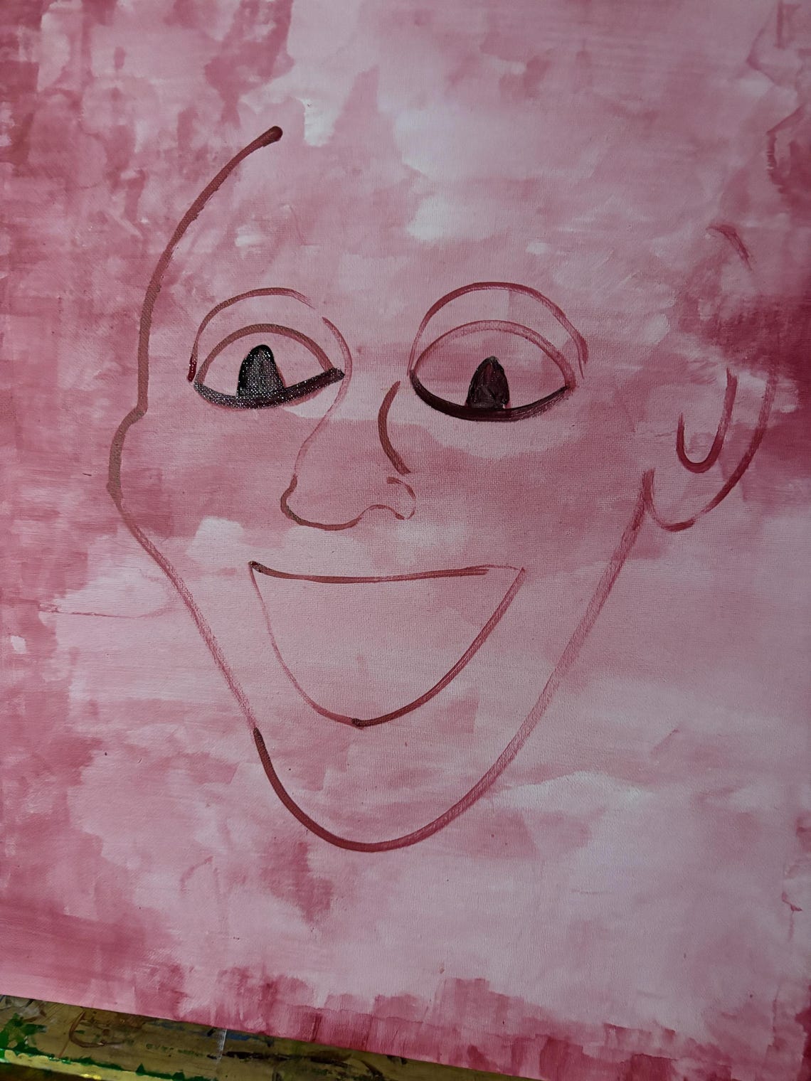 Expressionist Red Face Art Print | Surreal Screaming Portrait Canvas ...