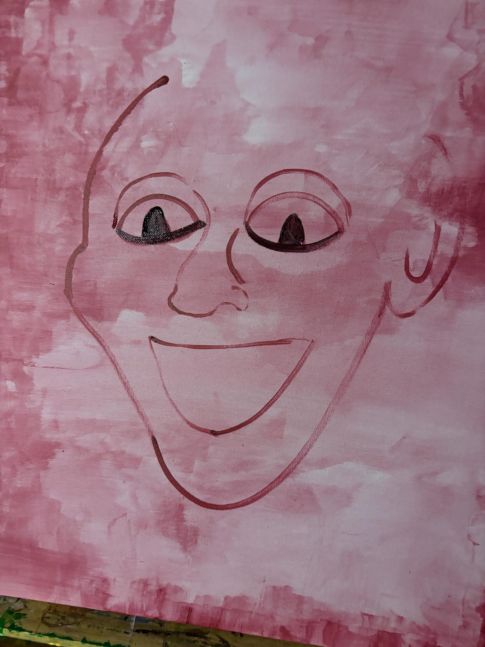 Expressionist Red Face Art Print | Surreal Screaming Portrait Canvas ...