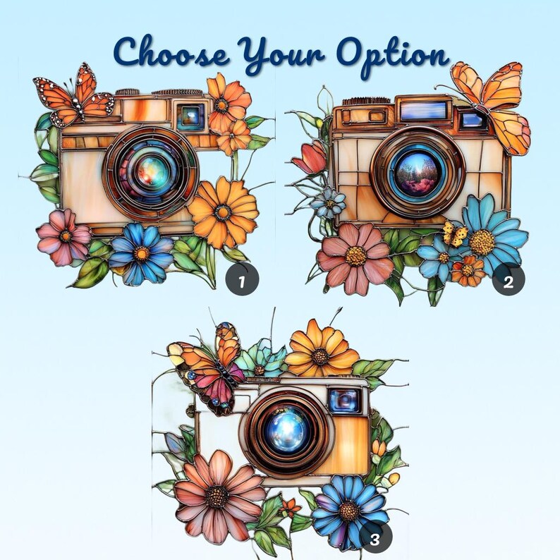 Camera ACRYLIC Suncatcher - Stained Glass Effect Window Hanging ...