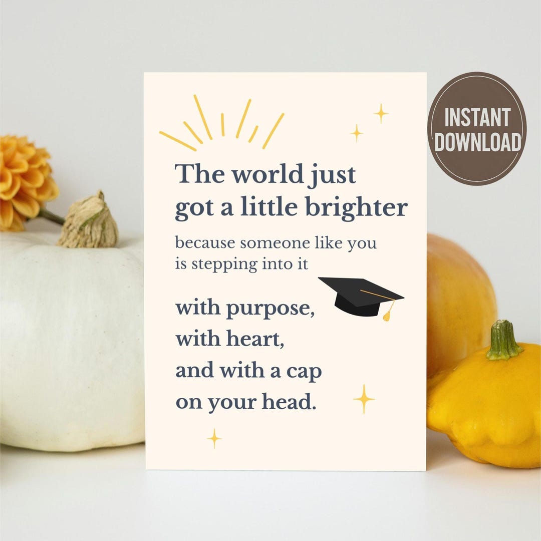 Inspirational Graduation Card - Printable High School or College ...