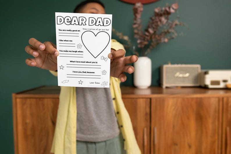 Father’s Day Coloring Page - Dear Dad Printable Worksheet for Kids ...