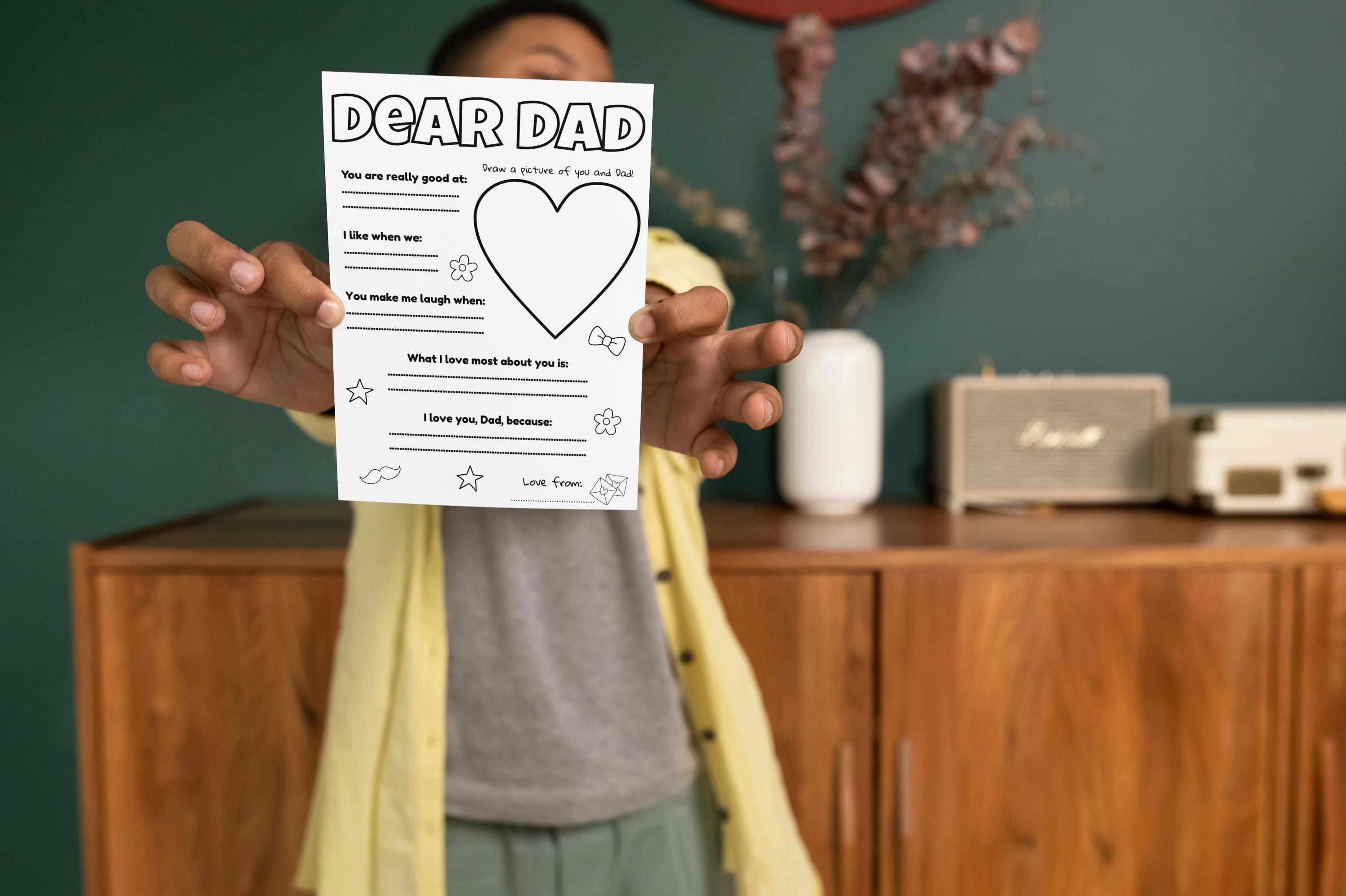 Father’s Day Coloring Page - Dear Dad Printable Worksheet for Kids ...
