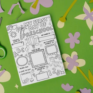 First Day Preschool Coloring Page - Back to School - All About Me ...