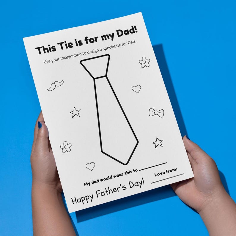 Fathers Day Coloring - Preschool Worksheets - Design a Tie - DIY Gifts ...