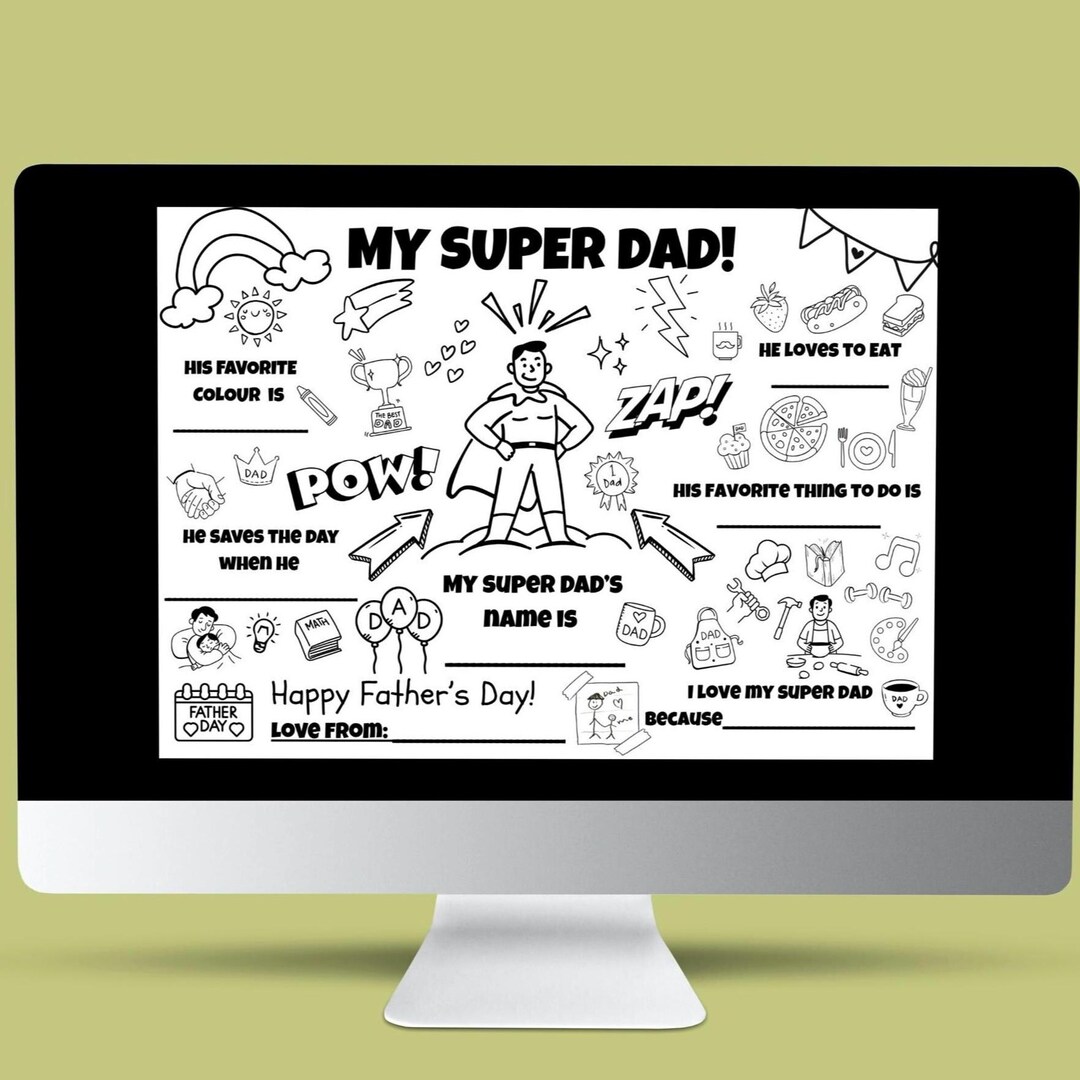 Father’s Day Kids Printable Worksheet - All About My Dad Coloring Page ...
