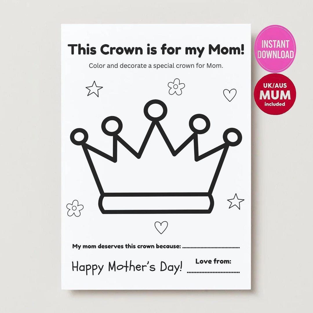 Mother's Day Craft for Kids - Printable Coloring Sheets - DIY for Mom ...