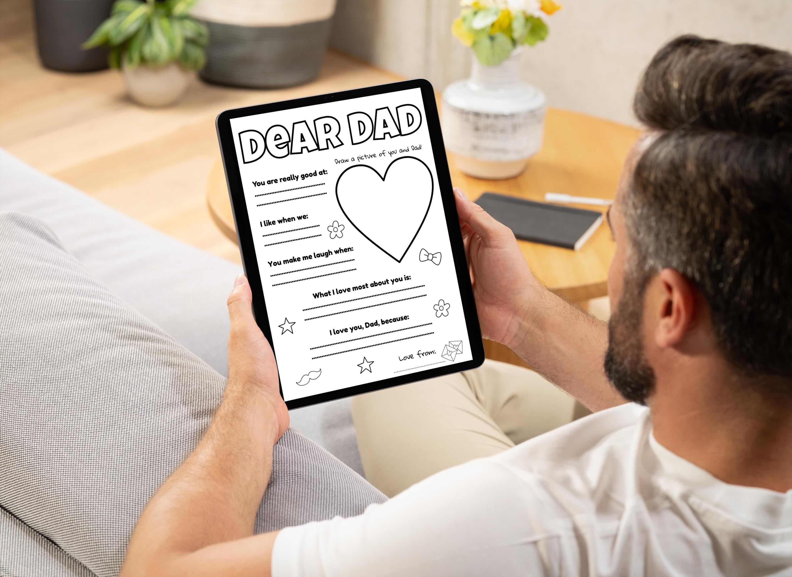 Father’s Day Coloring Page - Dear Dad Printable Worksheet for Kids ...