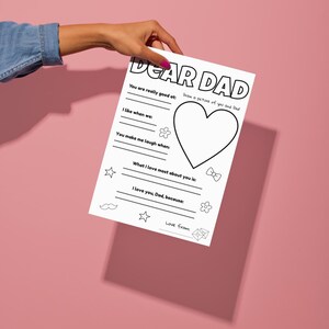Father’s Day Coloring Page - Dear Dad Printable Worksheet for Kids ...