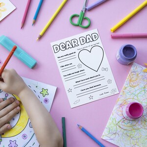 Father’s Day Coloring Page - Dear Dad Printable Worksheet for Kids ...