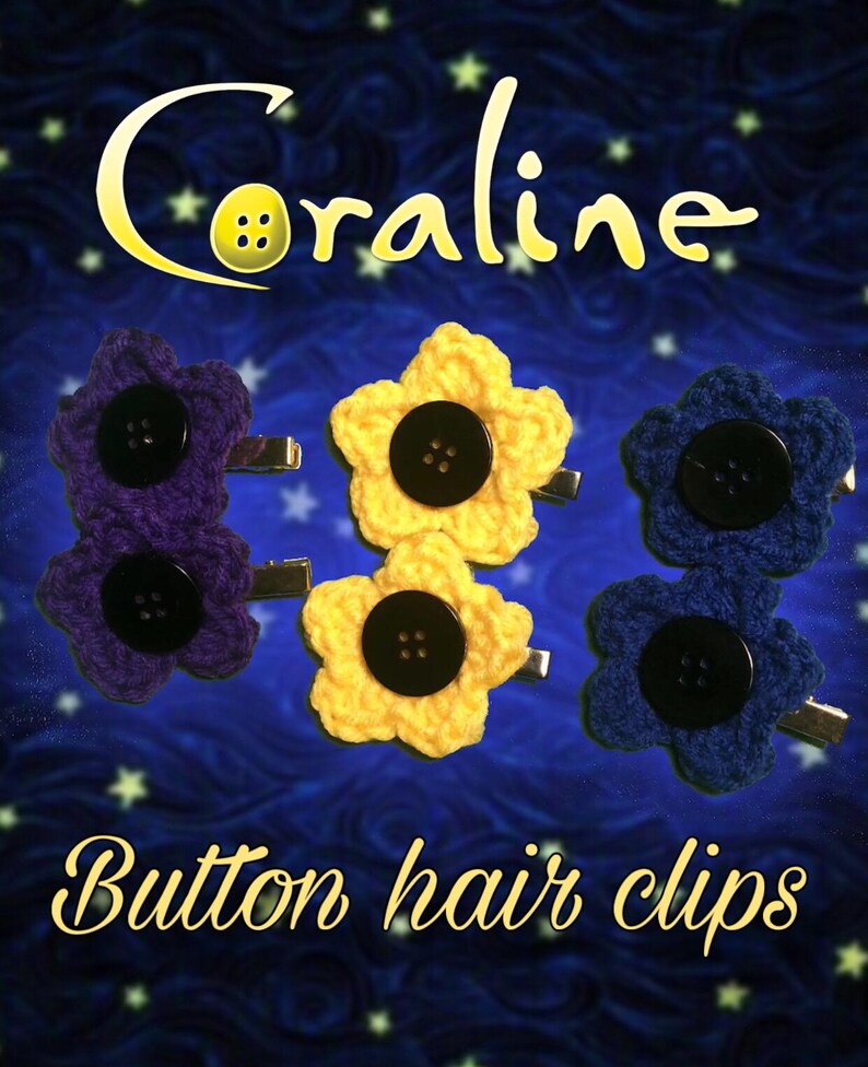 Coraline Button Hair Clips - Etsy