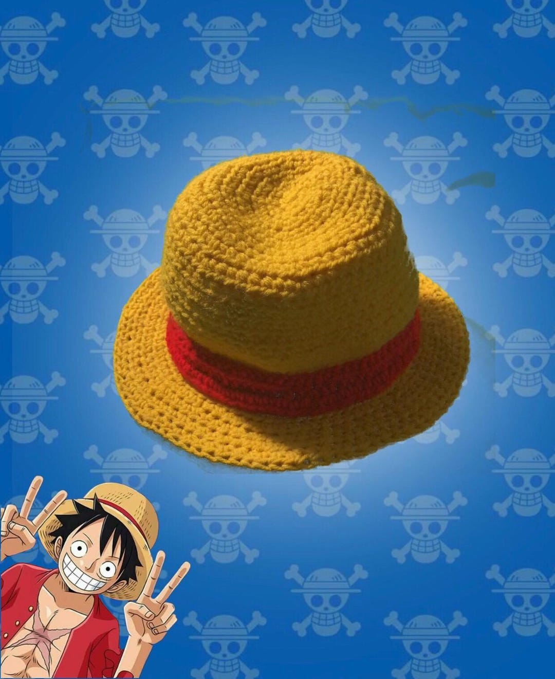 Crochet One Piece Luffy Straw Hat - Etsy