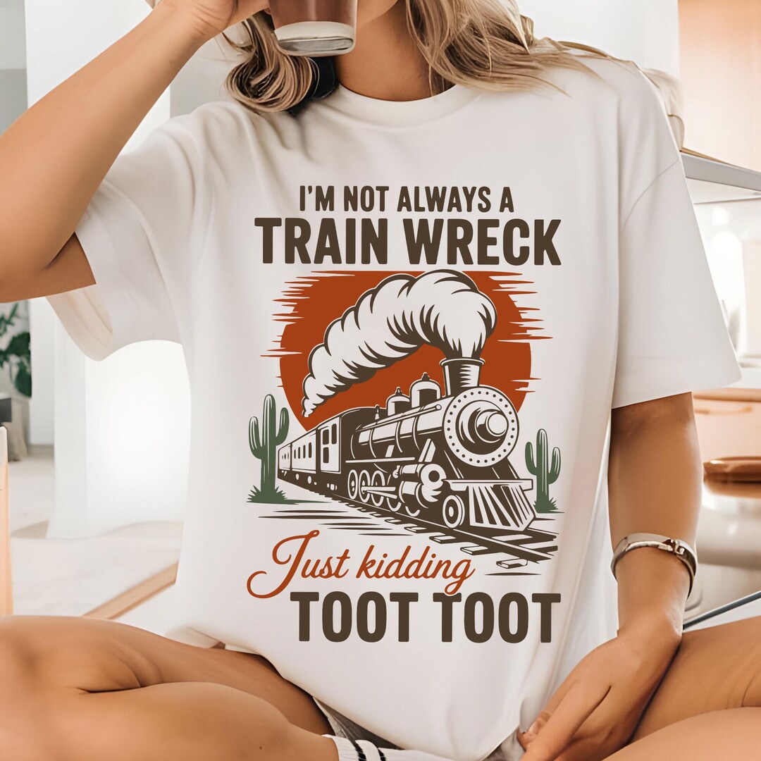 Funny Train Wreck PNG: Sarcastic Retro Locomotive Design (digital ...