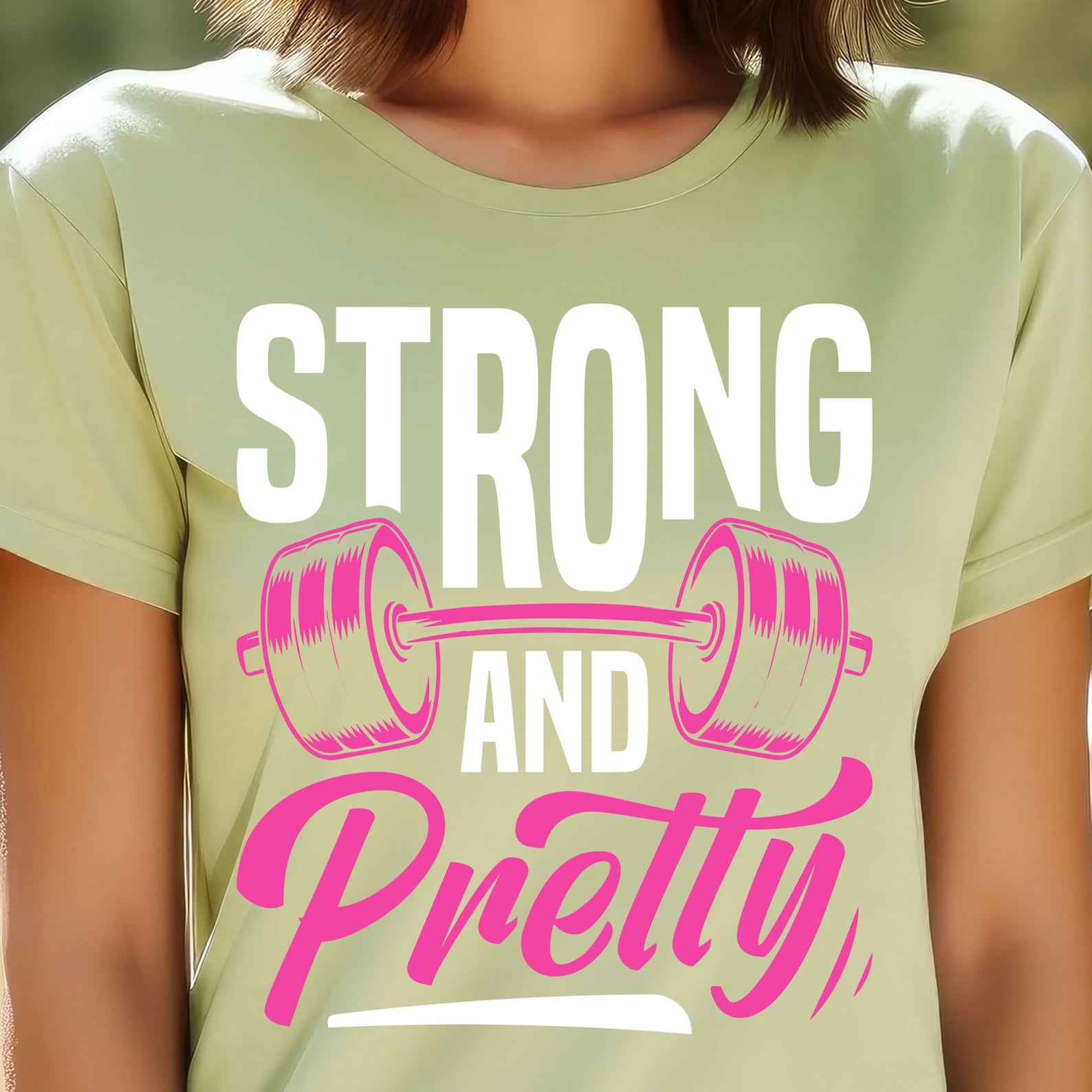 Strong and Pretty PNG | Girly Gym Fitness Quote | Barbell Workout ...