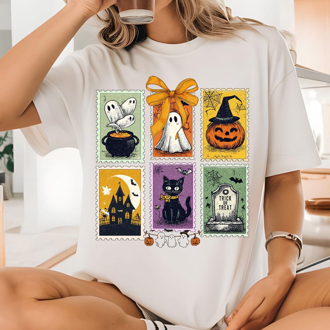 Retro Halloween PNG: Vintage Spooky Postage Stamp (digital Download - Etsy
