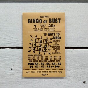 Lot of Bingo or Bust Sealed Game Packs Bingo Games Lottery Vintage ...