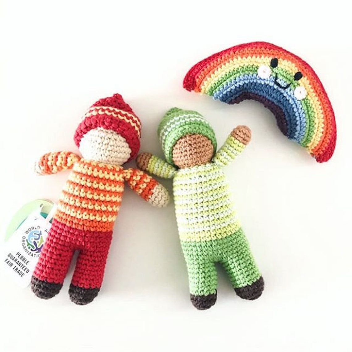 Rainbow Toy Handmade Kids Soft Toy Baby Gift Fair Trade | Etsy
