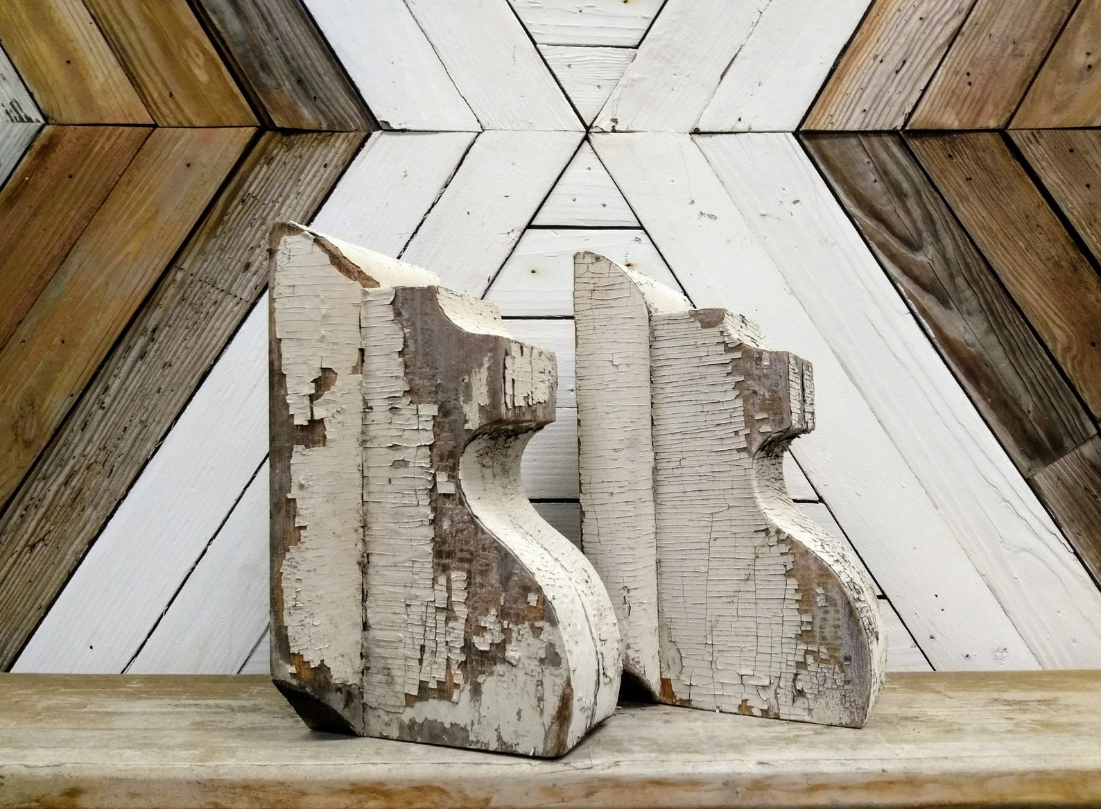Pair of Antique Corbels Chippy White Corbels Cottage - Etsy