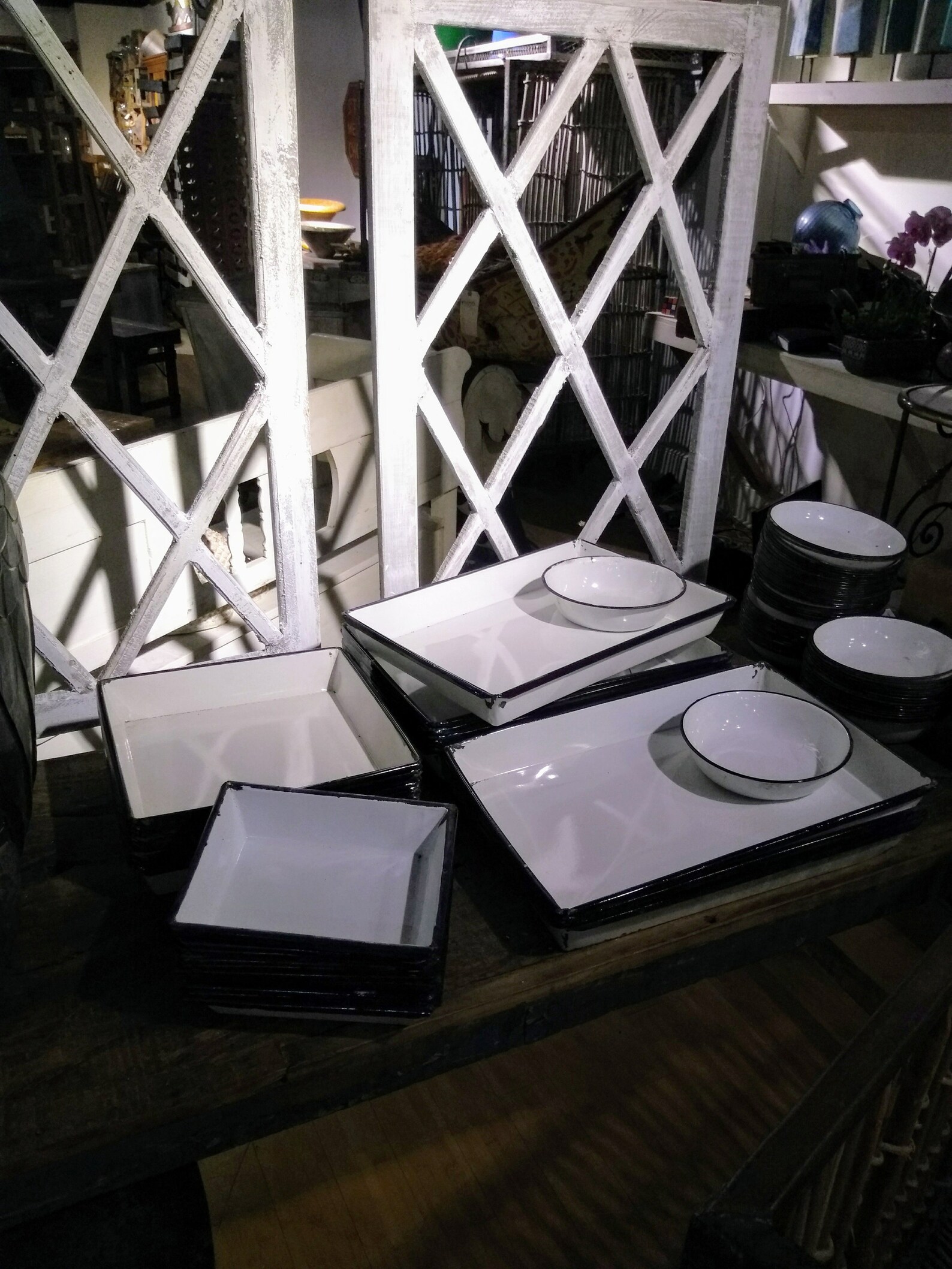 Vintage Enamel Ware Serving Tray Kitchen Mail Holder - Etsy