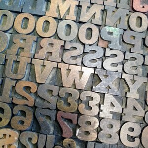 Antique Letterpress Letter Blocks Vintage Printer Block Letters Numbers ...