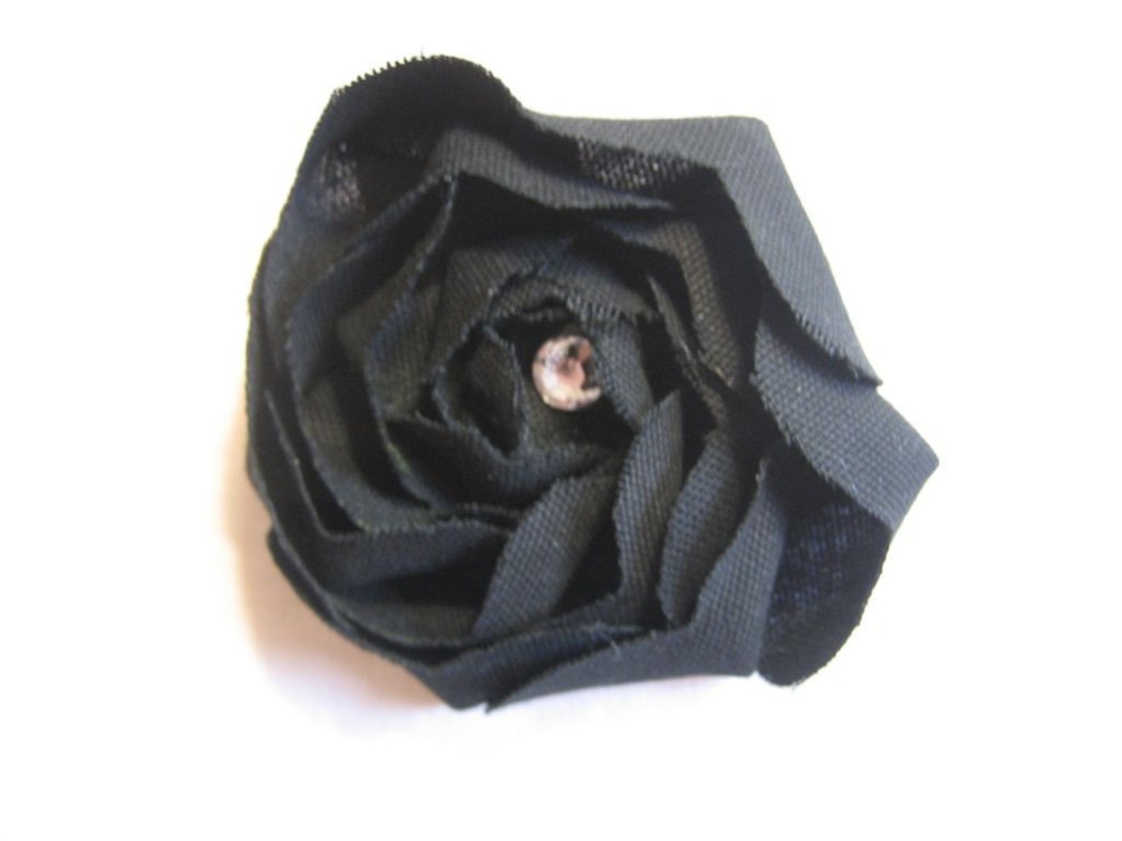 Black Rose Pin Hand Made Fabric Flower Pin Black Brooch - Etsy