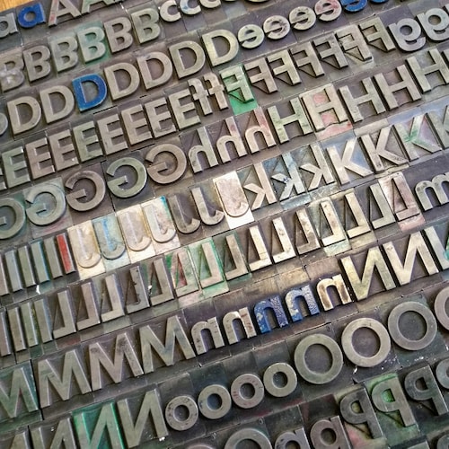 Antique Letterpress Letter Blocks Vintage Printer Block - Etsy