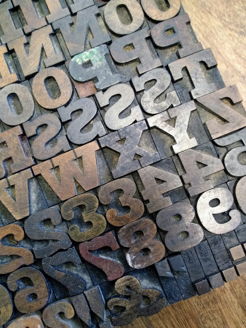 Antique Letterpress Letter Blocks Vintage Printer Block - Etsy