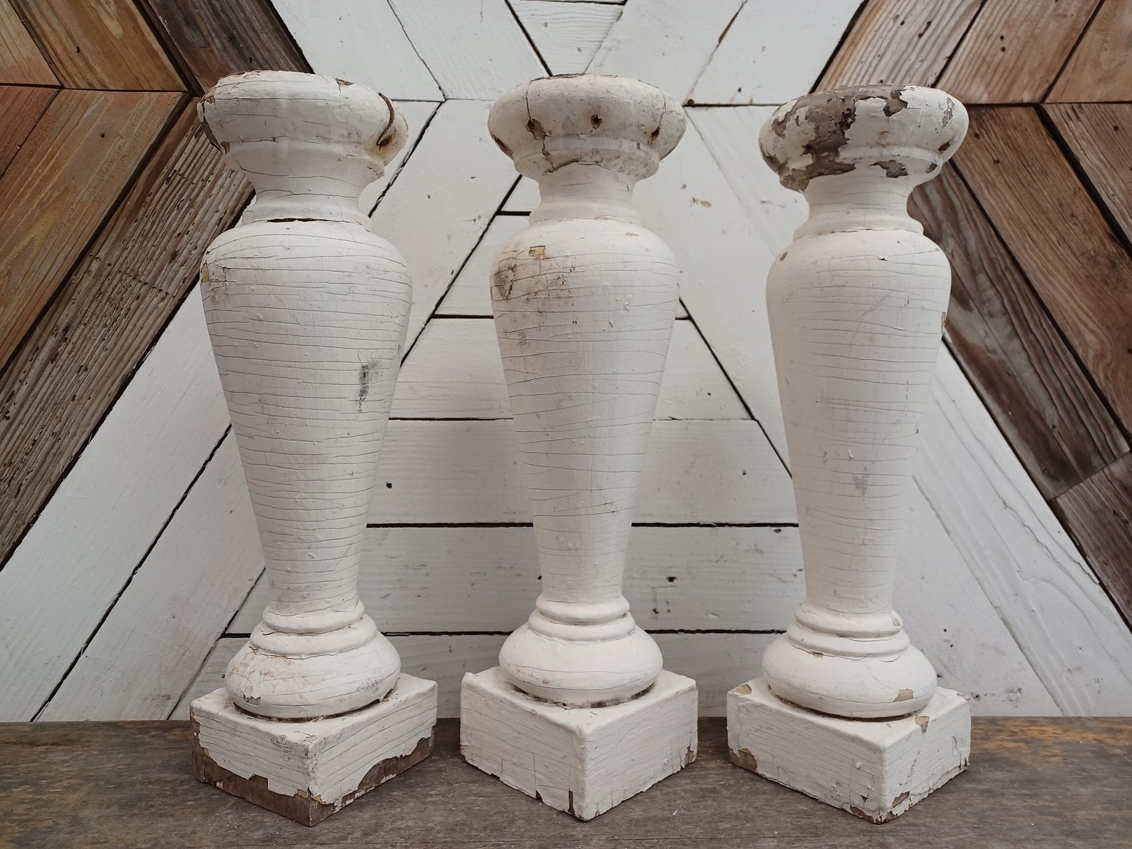 White Baluster Vintage Wooden Baluster Lamp Base Candle - Etsy