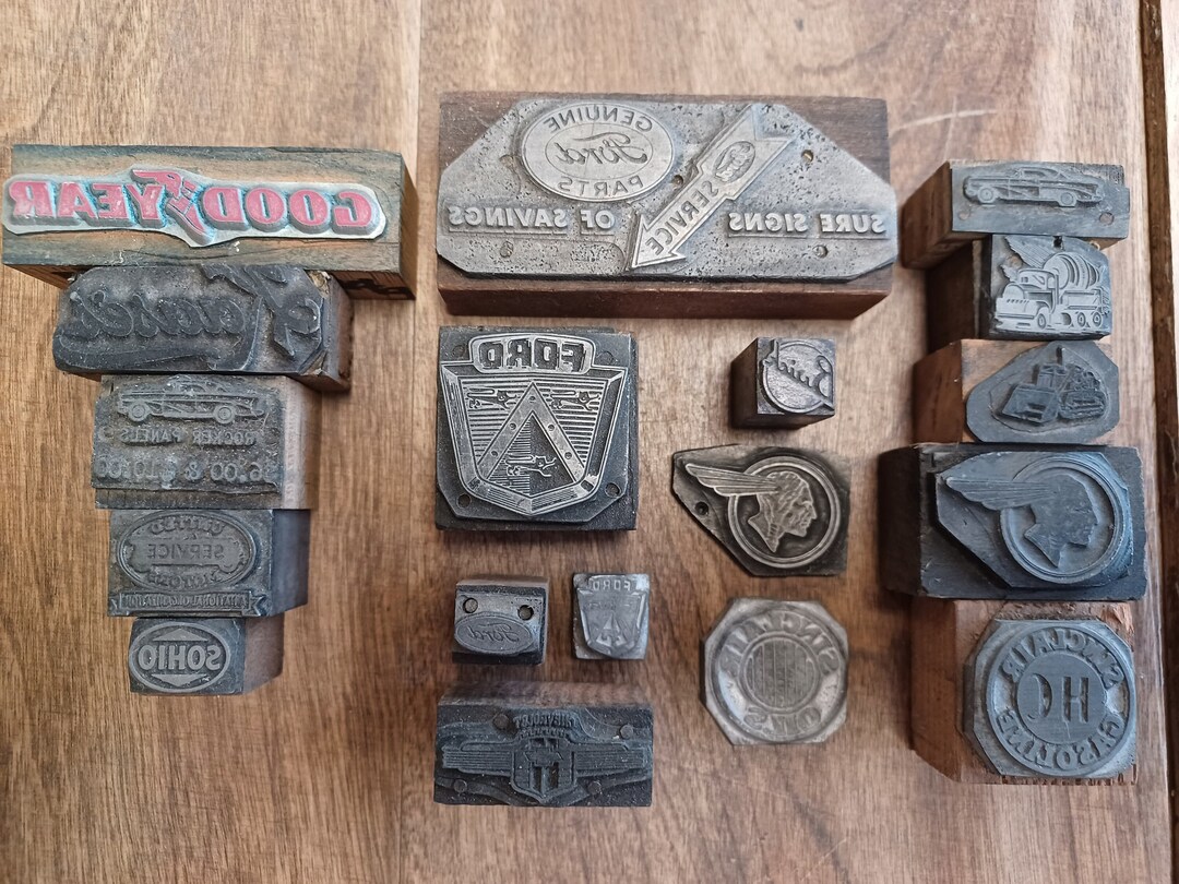 Antique Letterpress Blocks Vintage Printer Block Symbols - Etsy