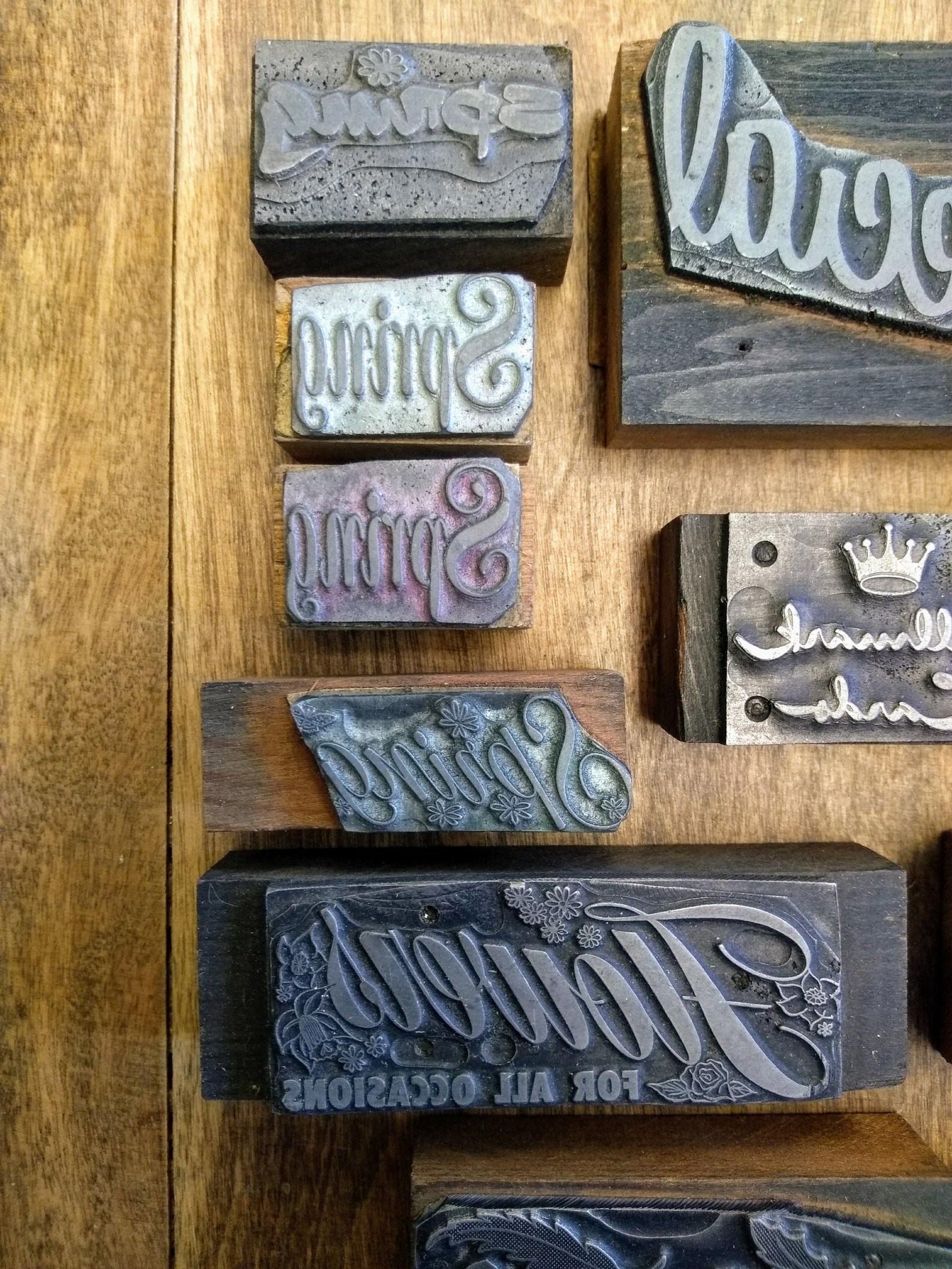 Antique Letterpress Block Autumn Festival Spring Special | Etsy