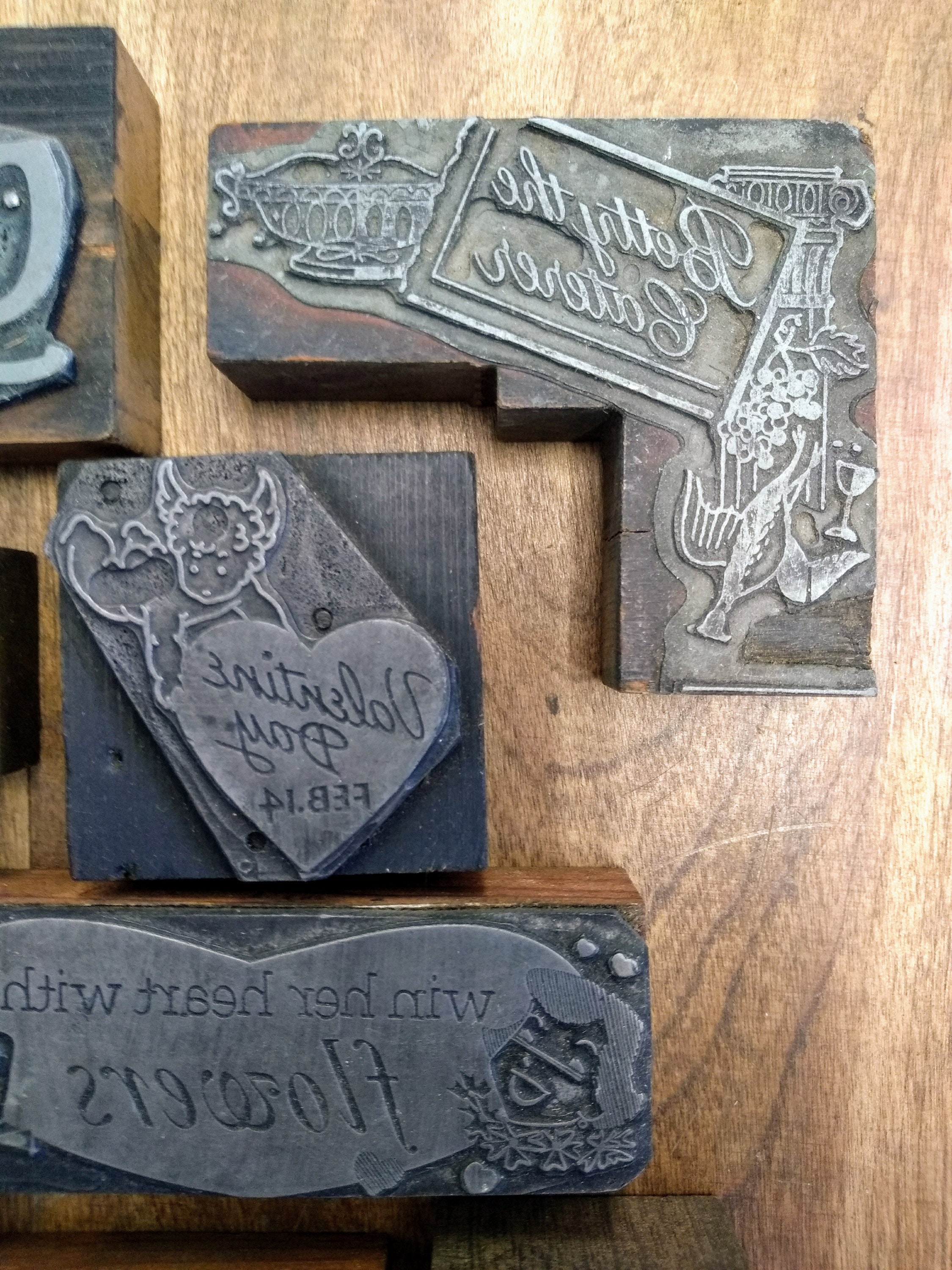 Antique Letterpress Block Autumn Festival Spring Special | Etsy