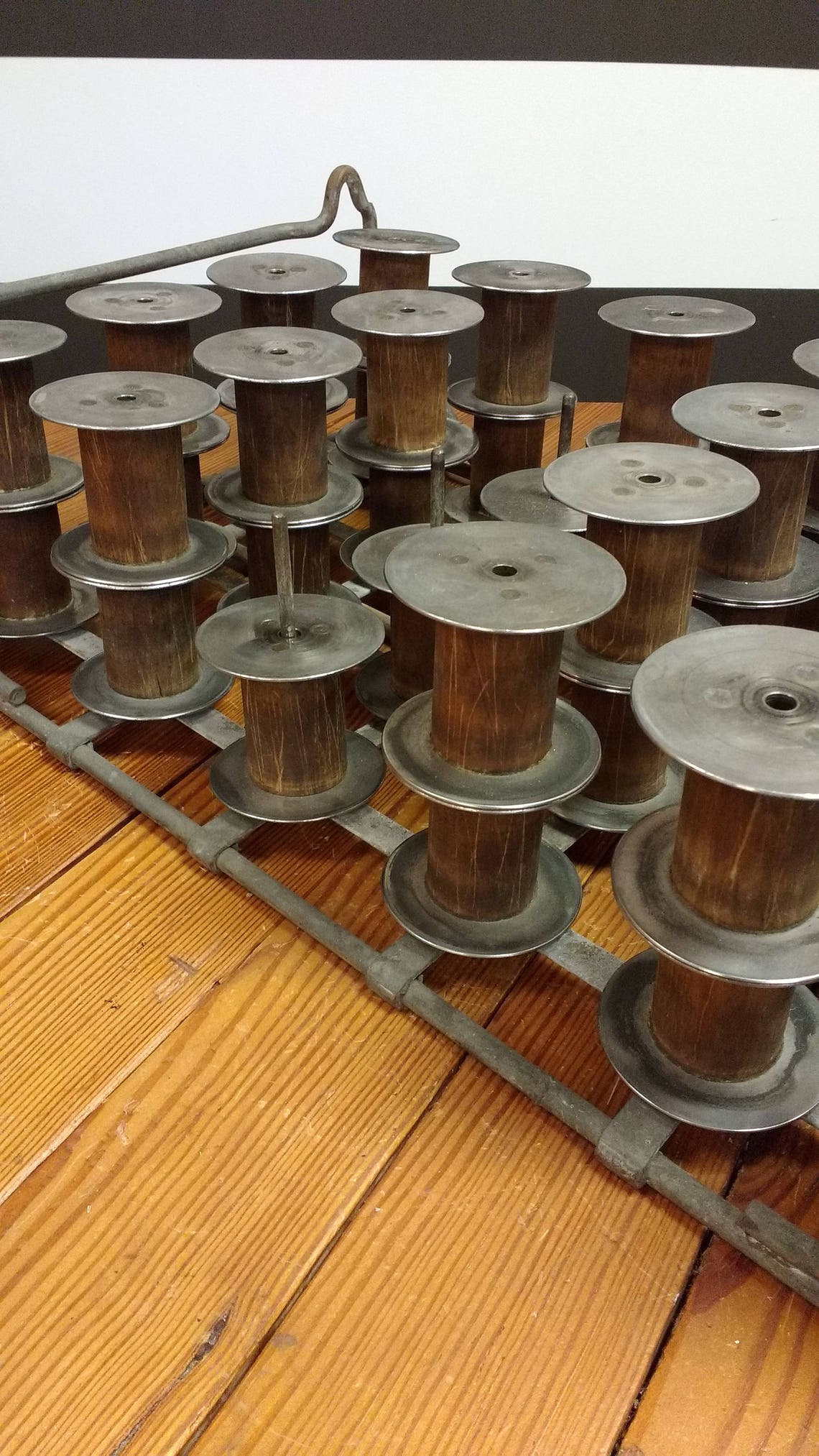 Vintage Wood and Metal Spools Antique Spool Sewing | Etsy