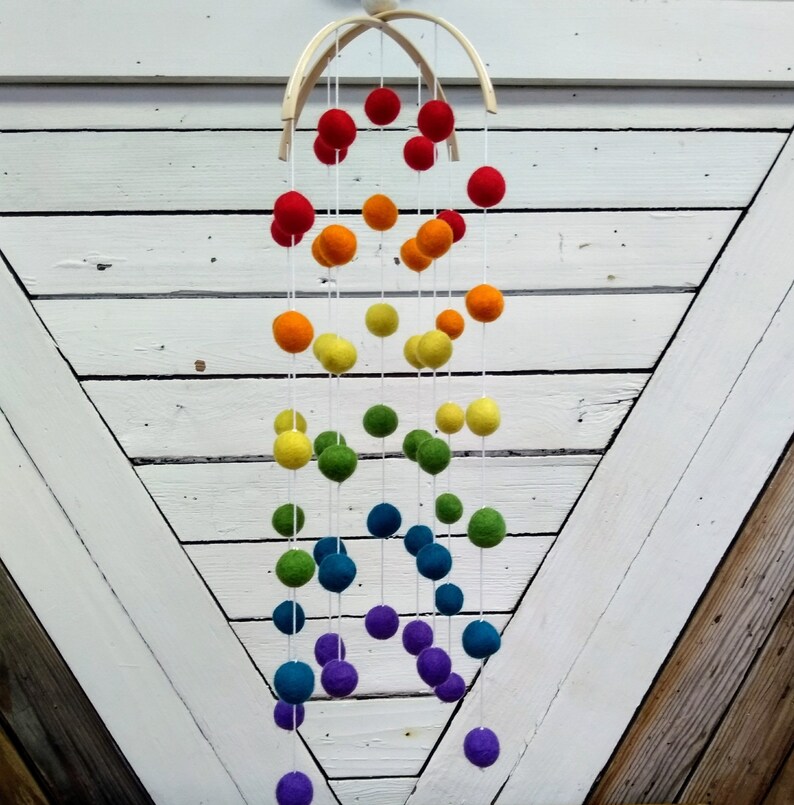 Rainbow Mobile With Wooden Bamboo Arches Fair Trade Felt | Etsy