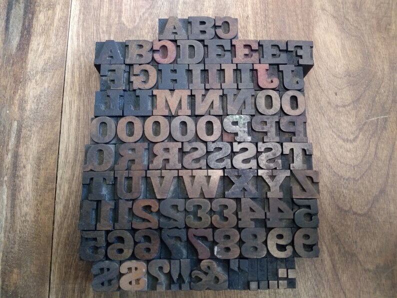 Antique Letterpress Letter Blocks Vintage Printer Block - Etsy