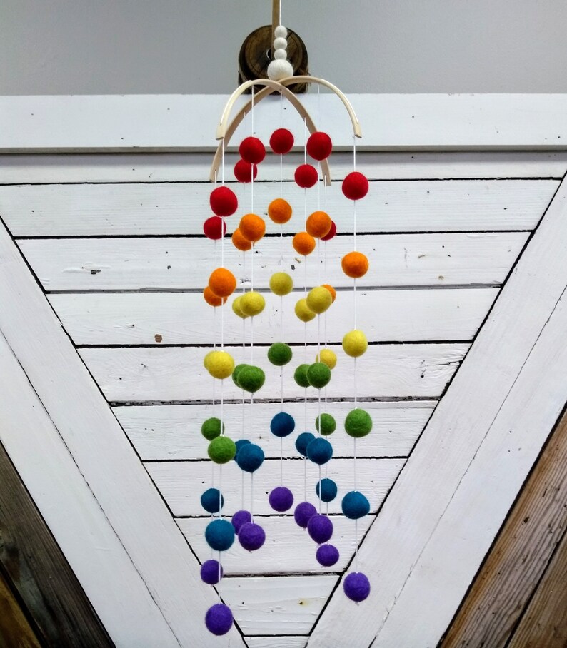 Rainbow Mobile With Wooden Bamboo Arches Fair Trade Felt | Etsy