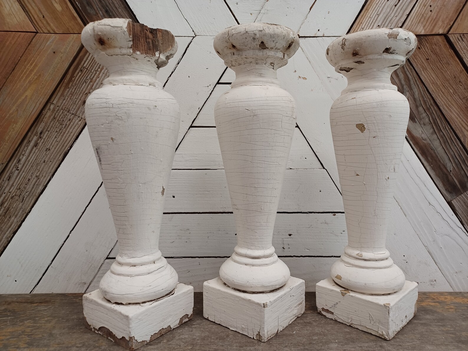 White Baluster Vintage Wooden Baluster Lamp Base Candle - Etsy