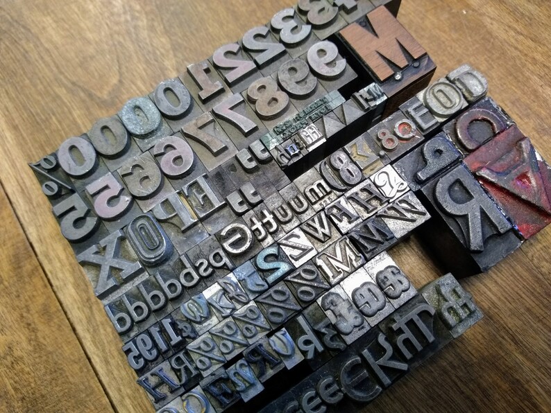 Antique Letterpress Letter Blocks Vintage Printer Block | Etsy