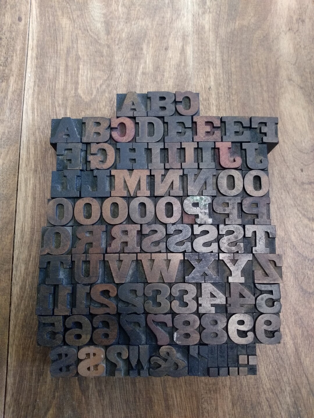 Antique Letterpress Letter Blocks Vintage Printer Block Letters Numbers ...