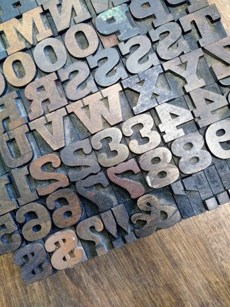 Antique Letterpress Letter Blocks Vintage Printer Block - Etsy