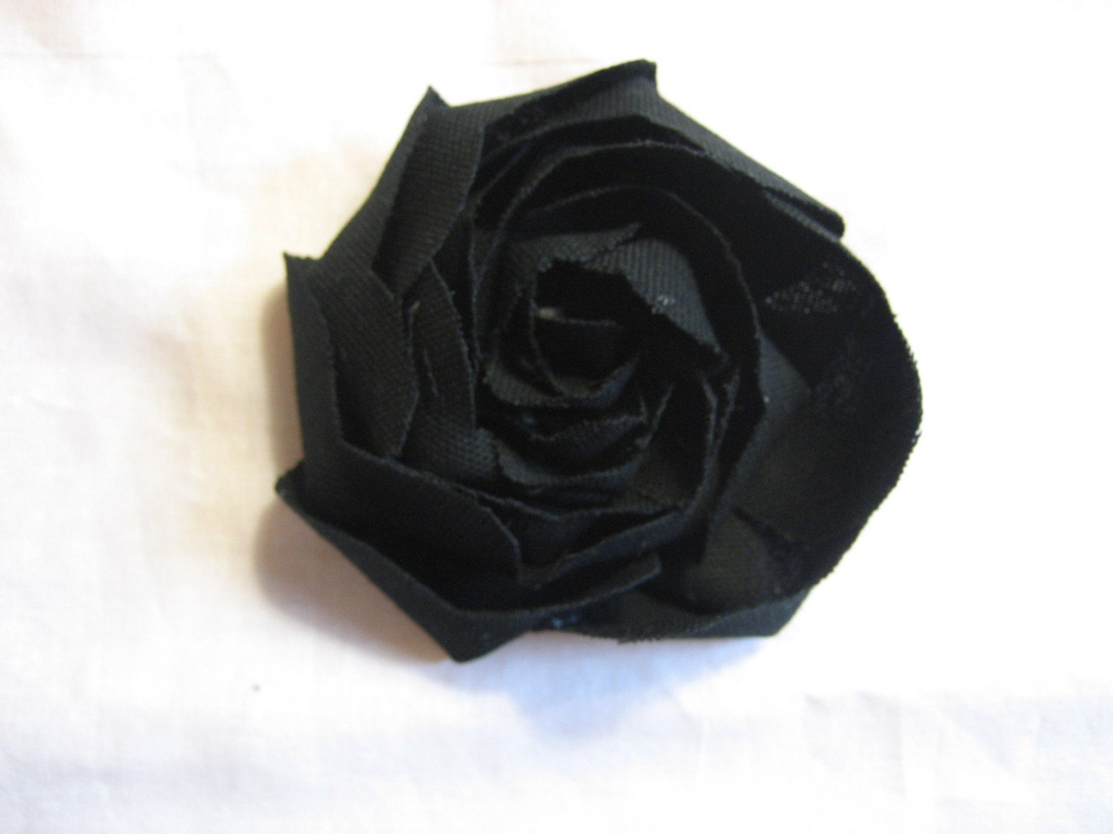 Black Rose Pin Hand Made Fabric Flower Pin Black Brooch | Etsy