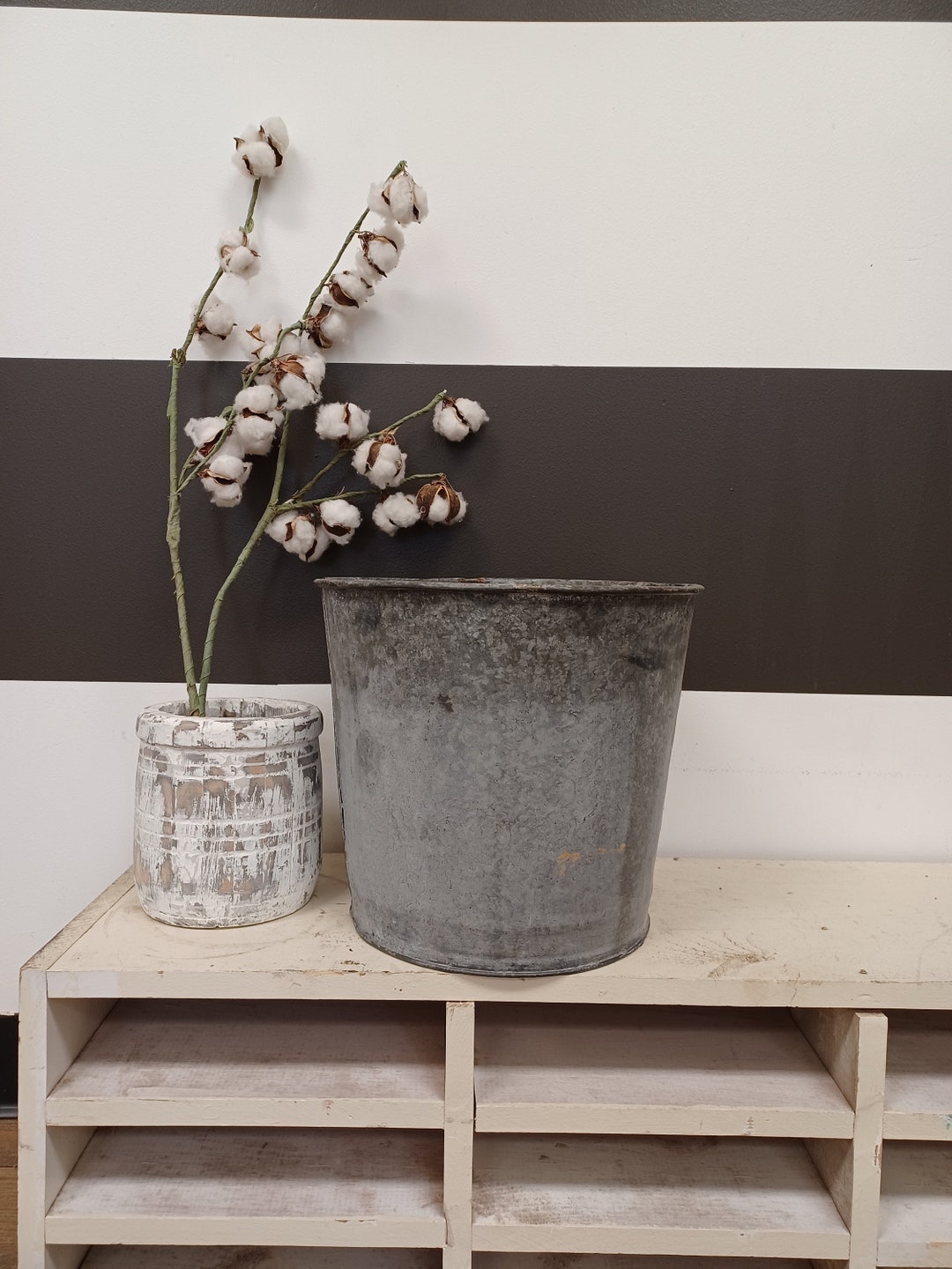 Metal Canister Vintage Bin Container Farmers Market Display Visual ...