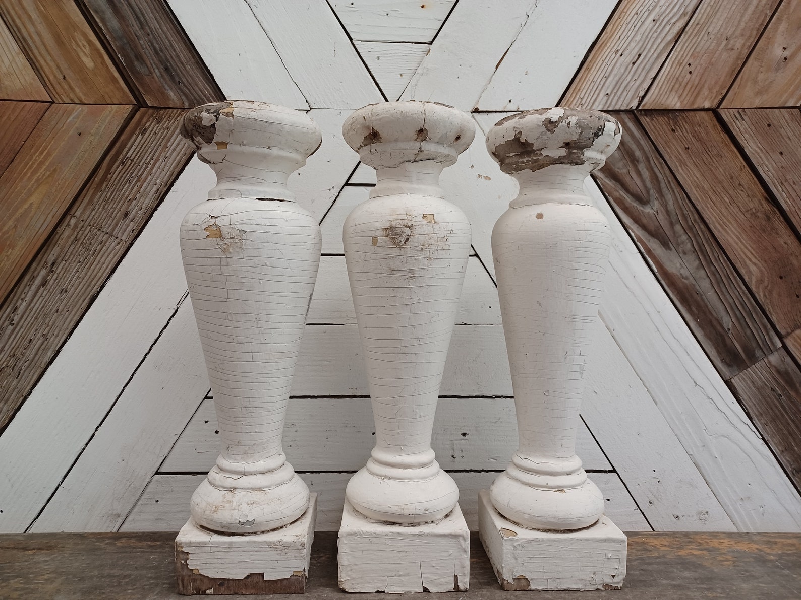 White Baluster Vintage Wooden Baluster Lamp Base Candle - Etsy