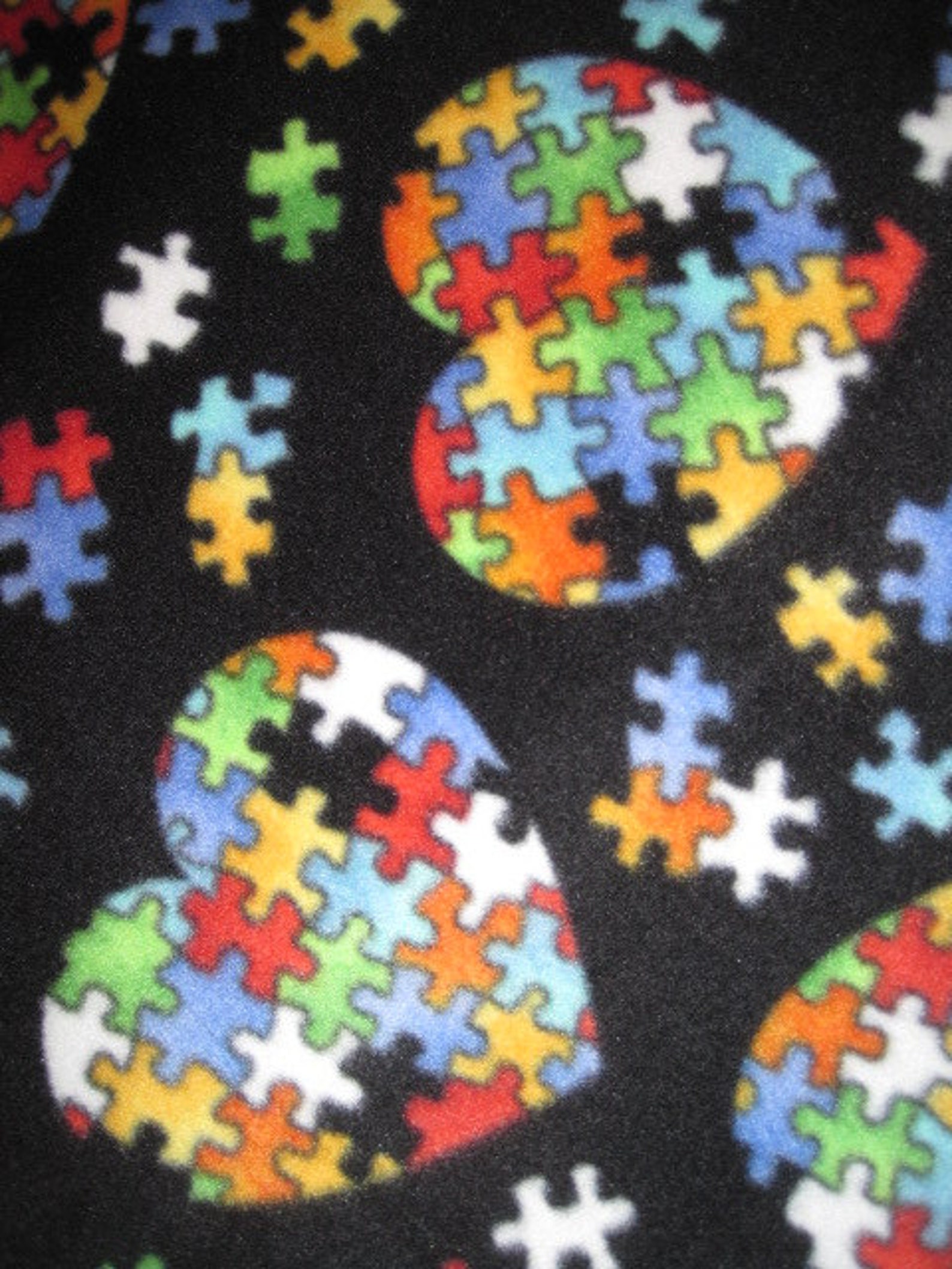 Autism Logo Puzzle Pieces in a Heart With Yellow Handmade - Etsy