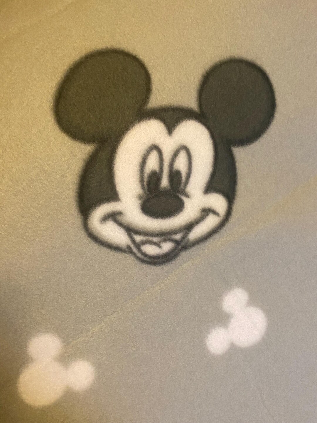 A Famous Mickey Mouse Smiling All Over on Gray With Black 2 Layer ...