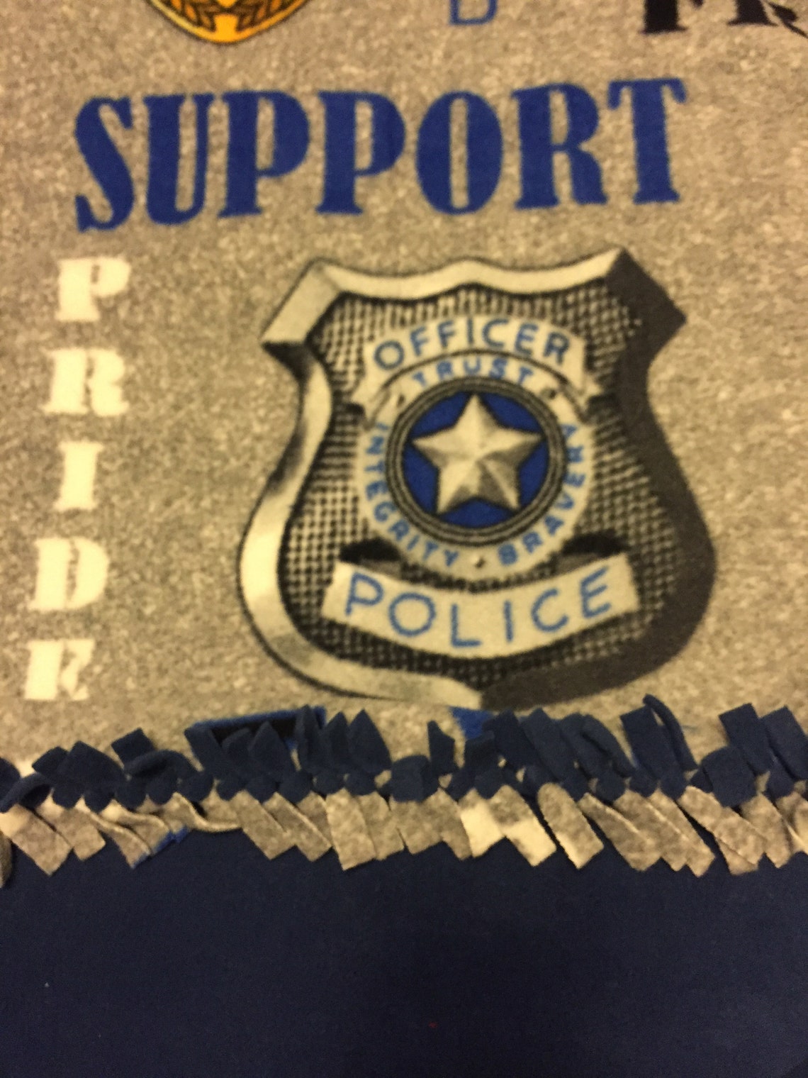 Police Badges Support Words Encouragement on Gray With Blue - Etsy