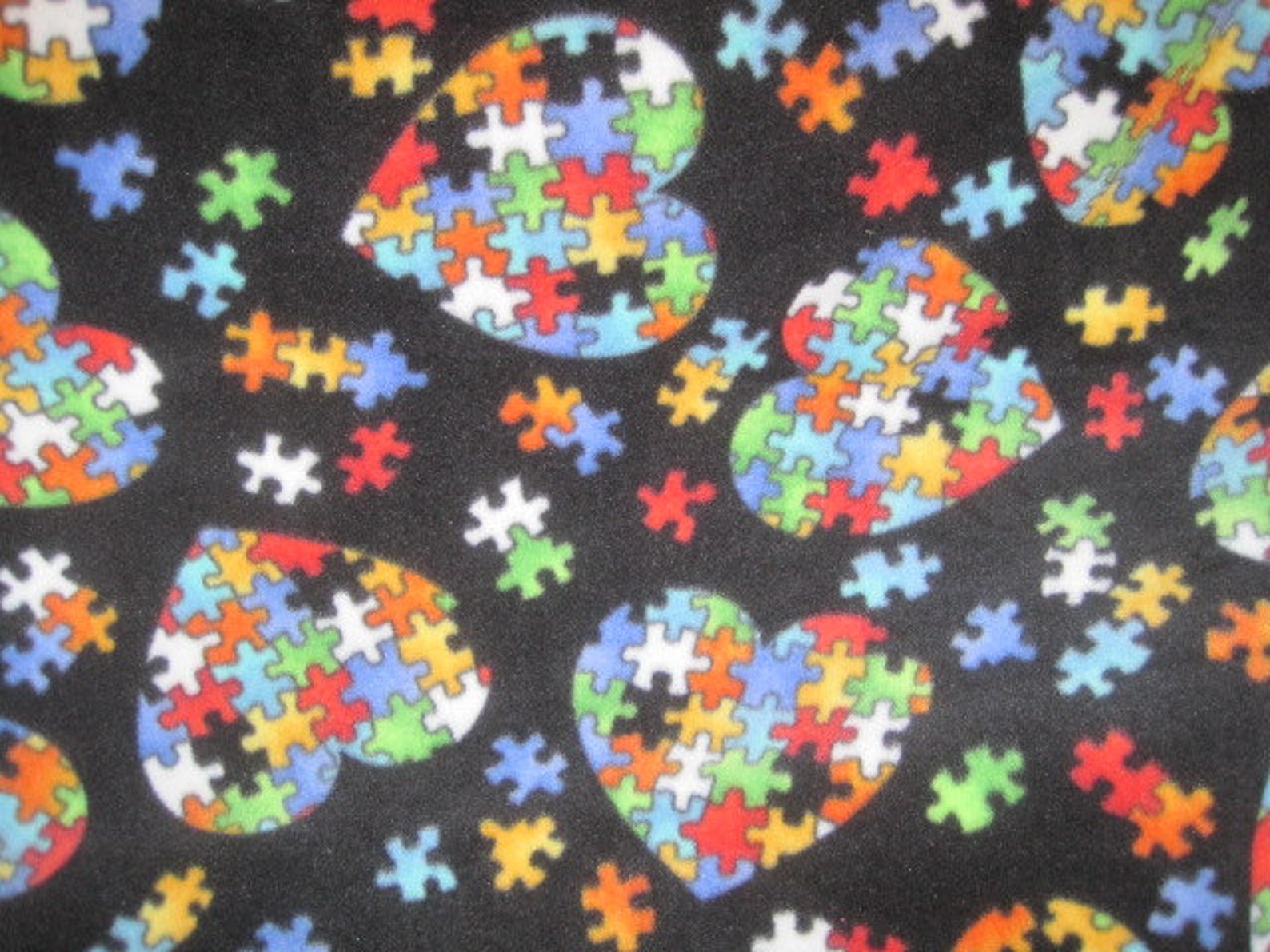 Autism Logo Puzzle Pieces in a Heart With Yellow Handmade - Etsy