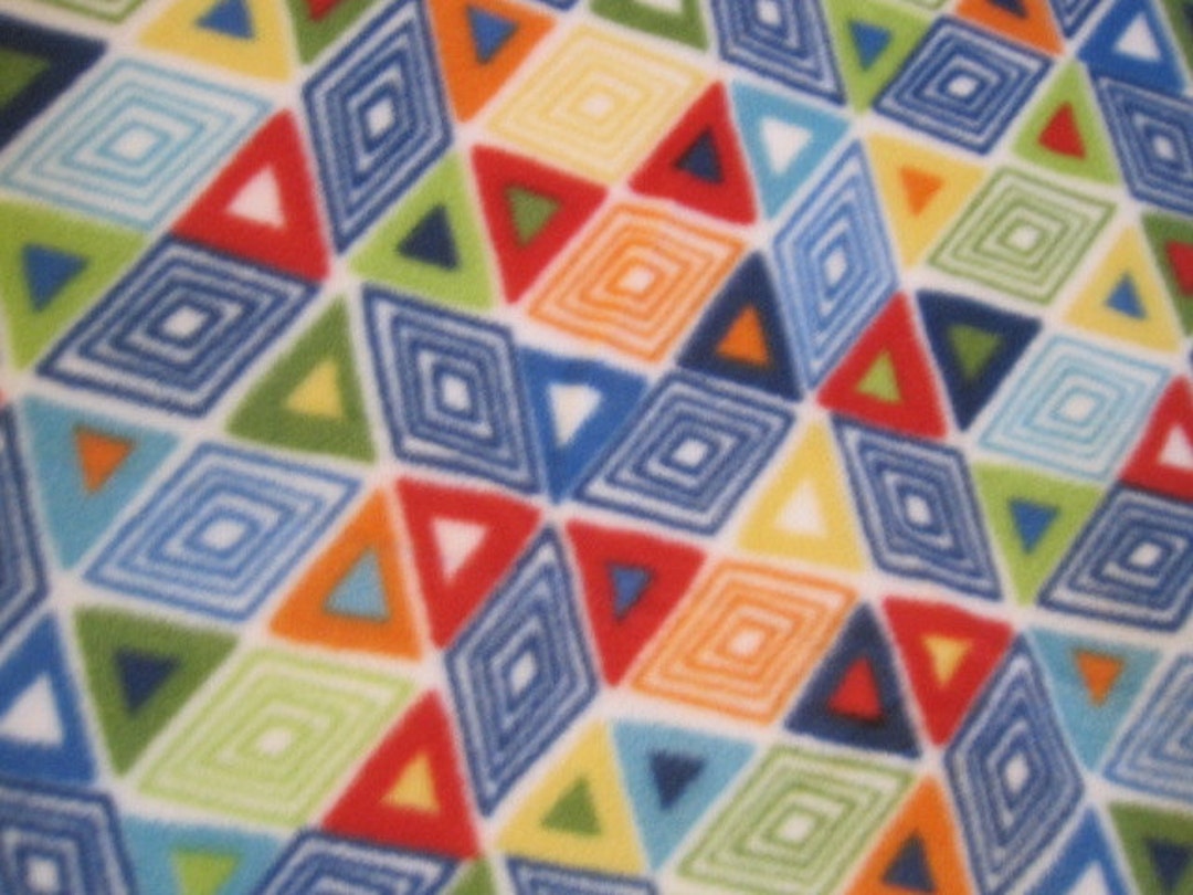 2 Layer Large Fleece Coverlet Triangles and Diamonds With - Etsy
