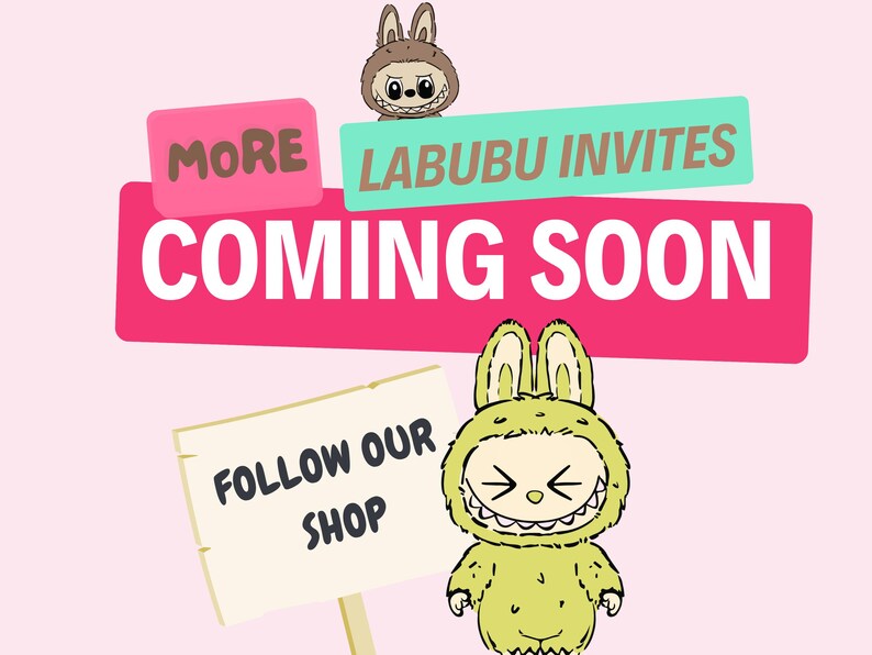 Editable Labubu Birthday Invitation | Birthday Girl Boy Pop Mart Invite ...